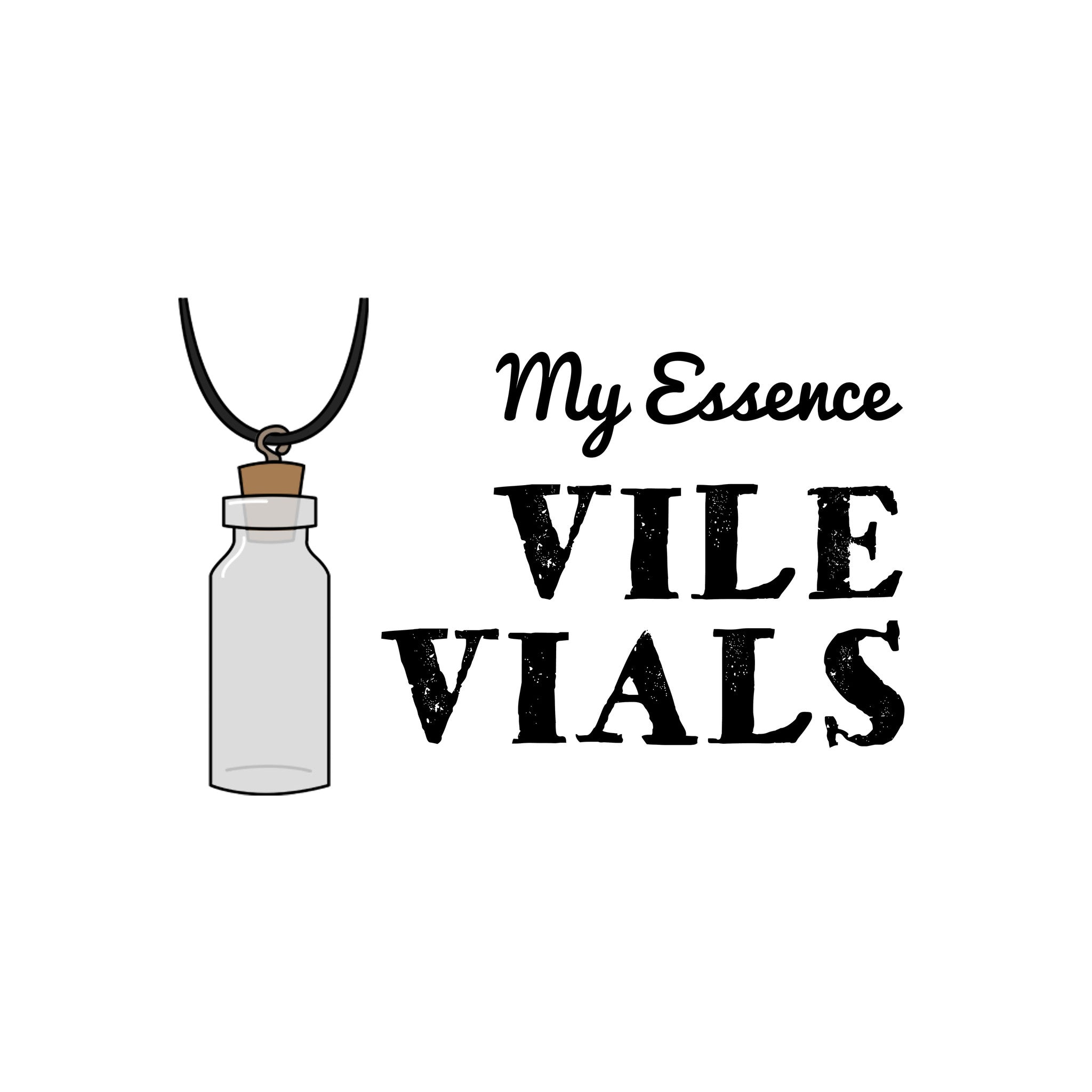 My Essence Vile Vials - Black Band Vial Necklace – MOIST Clothing and Junk
